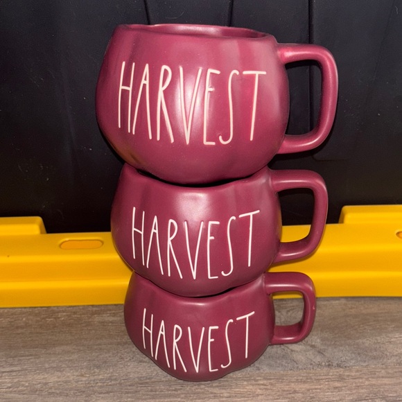 Rae Dunn | Dining | Rae Dunn Harvest Mugs Deep Red Set Of 3 | Poshmark
